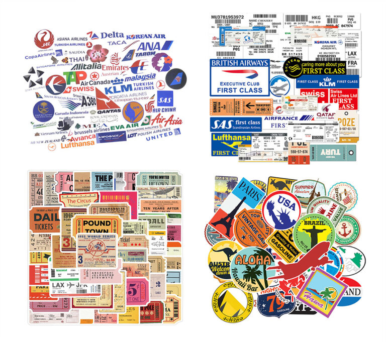 Airline logo Boarding pass stickers Luggage Decoration – PU AIR KOREA