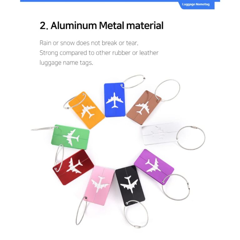 Aluminium Luggage baggage Suitcase Name Tag Airplane Airport Travel ...